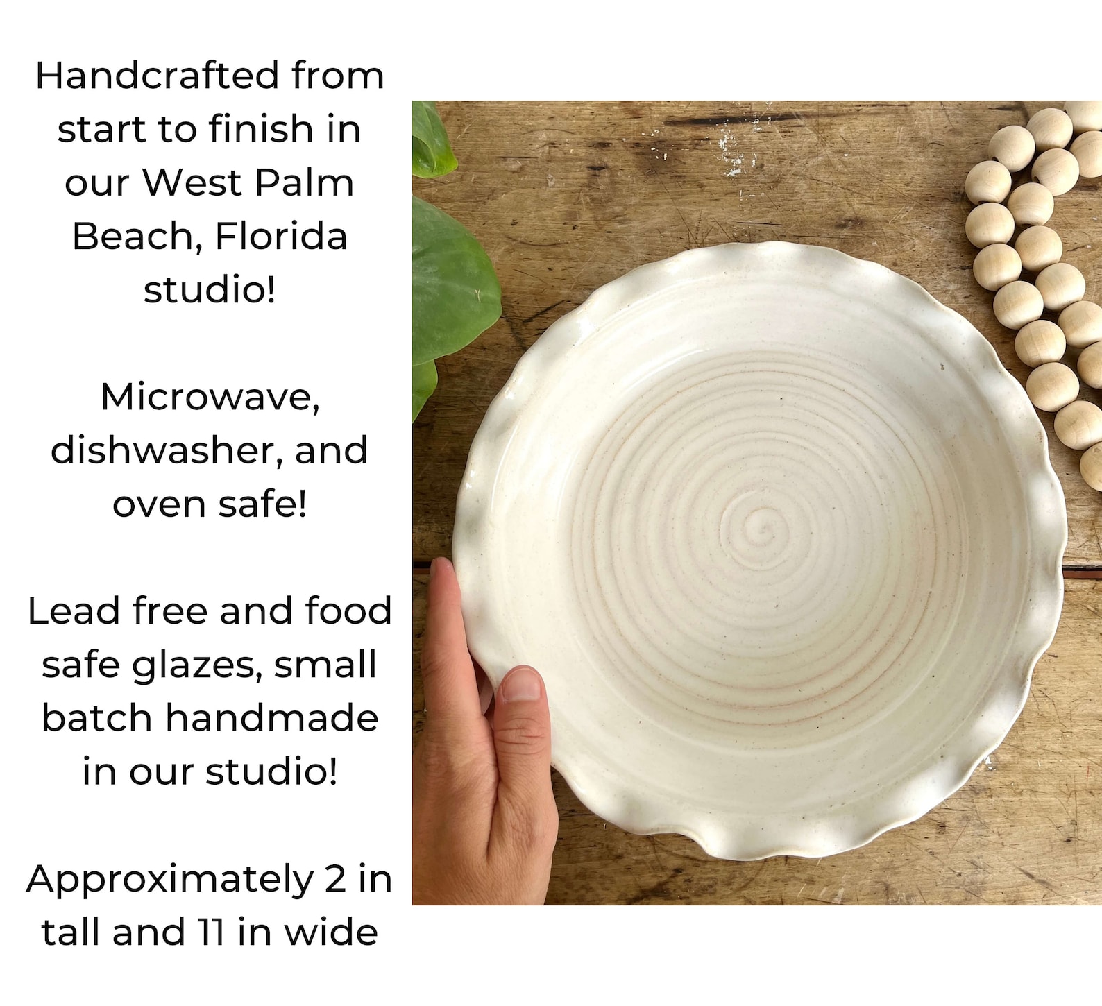 Handmade Pottery Pie Plate Ceramic Dish Handmade Pie Plate Casserole ...