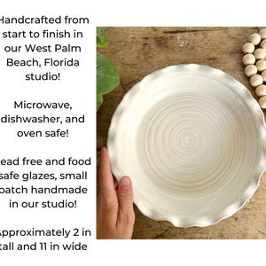 Handmade Pottery Pie Plate Ceramic Dish Handmade Pie Plate Casserole ...