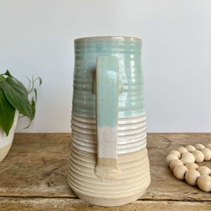 Handmade Pottery Pitcher Flower Vase Summer Entertaining Pitcher ...