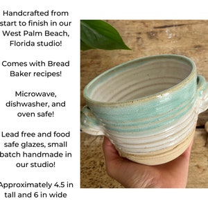 Handmade Pottery Bread Baker White Ceramic Bread Crock Pottery Handmade ...