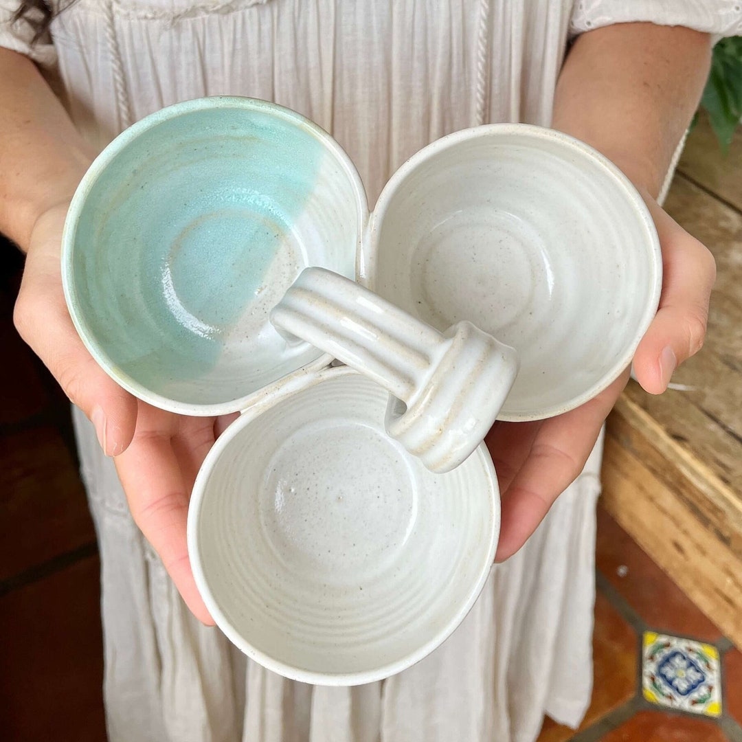 Handmade Ceramic Appetizer Bowl Teal Pottery Monochromatic Ceramic ...