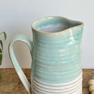Handmade Pottery Pitcher Flower Vase Summer Entertaining Pitcher ...