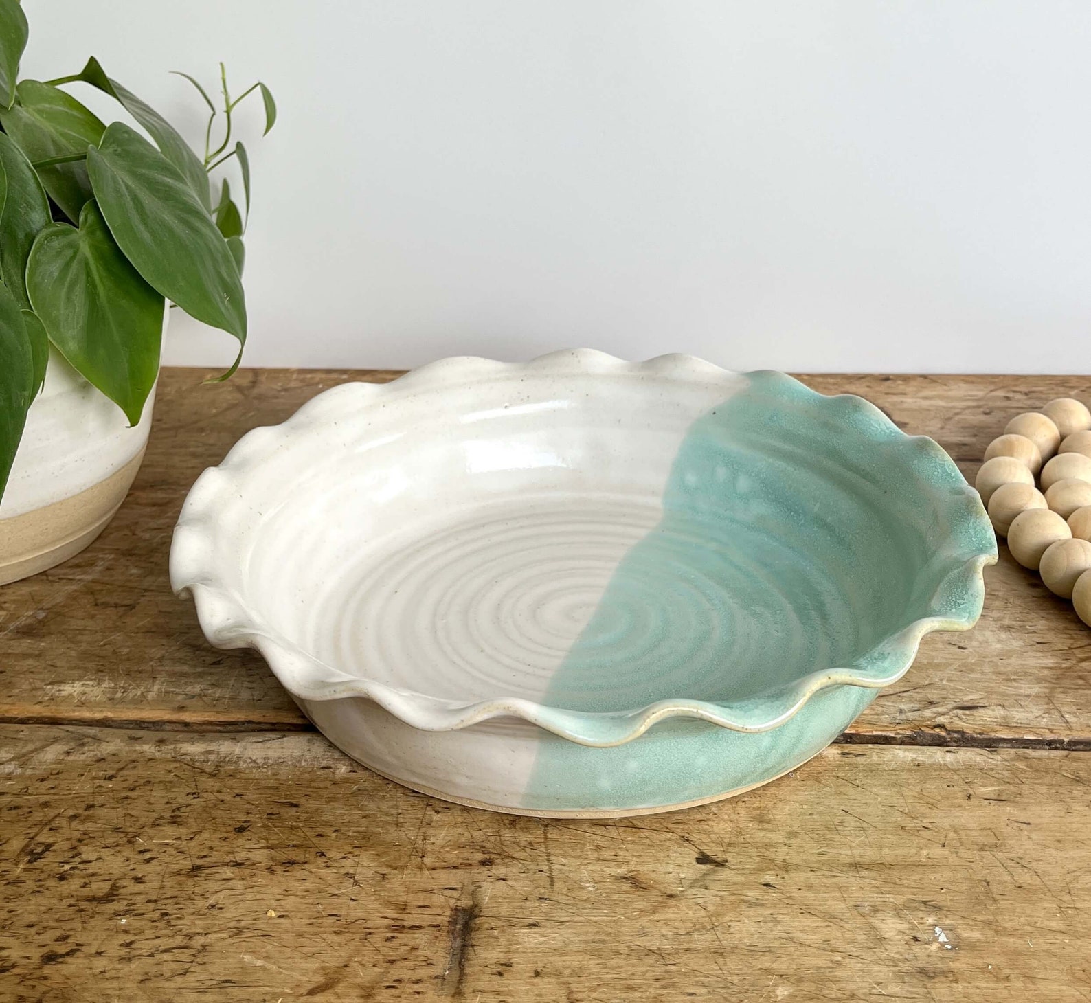 Handmade Pottery Pie Plate Ceramic Dish Handmade Pie Plate Casserole ...