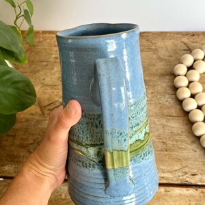 Handmade Pottery Pitcher Flower Vase Summer Entertaining Pitcher ...