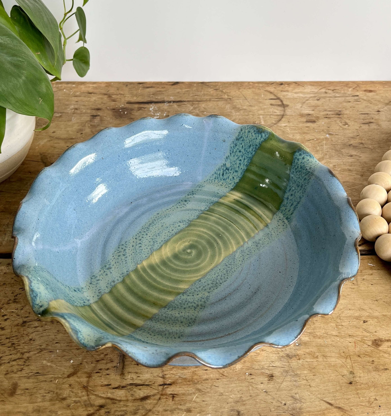 Handmade Pottery Pie Plate Ceramic Dish Handmade Pie Plate Casserole ...