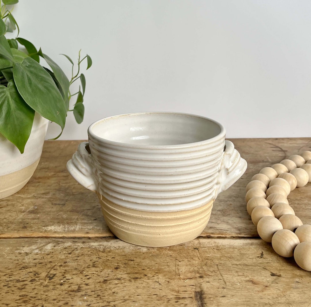 Handmade Pottery Bread Baker White Ceramic Bread Crock Pottery - Etsy