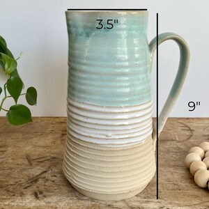 Handmade Pottery Pitcher Flower Vase Summer Entertaining Pitcher ...