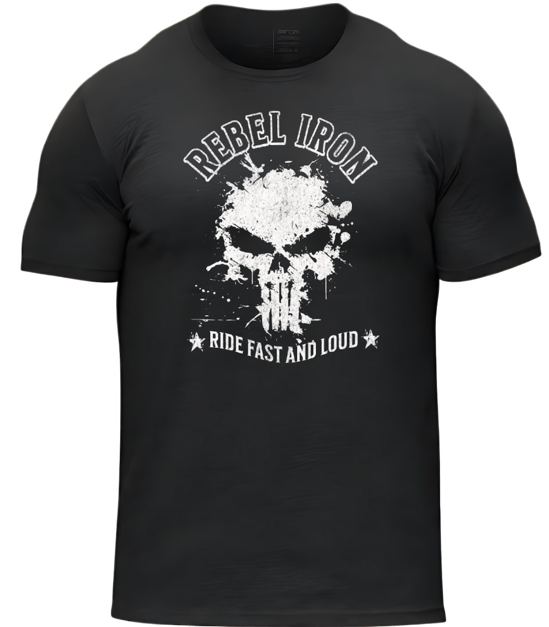Rebel Iron Skull Unisex Black Motorcycle T-shirt, Biker Shirt, Gothic ...