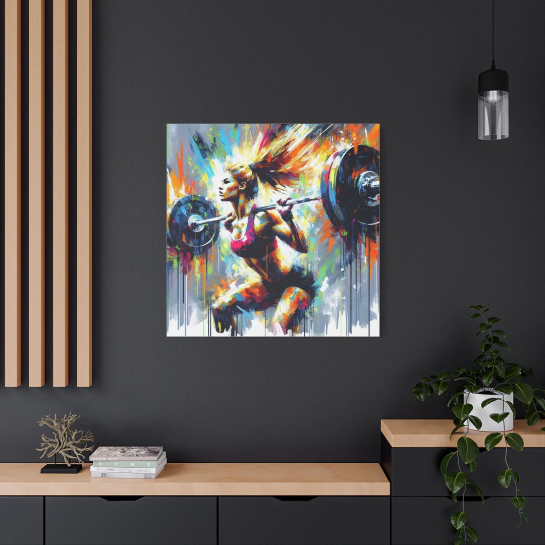 Canvas Print, Female Bodybuilder Gym Art, Fitness Wall Decor ...