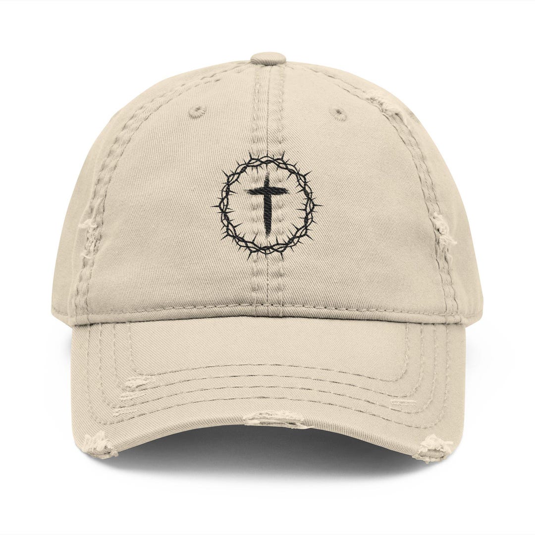 Embroidered Cross Hat- Religious Baseball Cap, Vintage Christian ...
