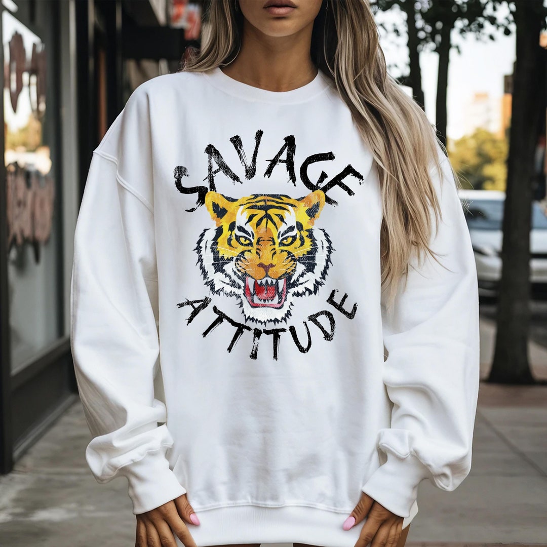 Tiger Fitness Sweatshirt Workout Pullover, Gym Jumper, Animal Print ...