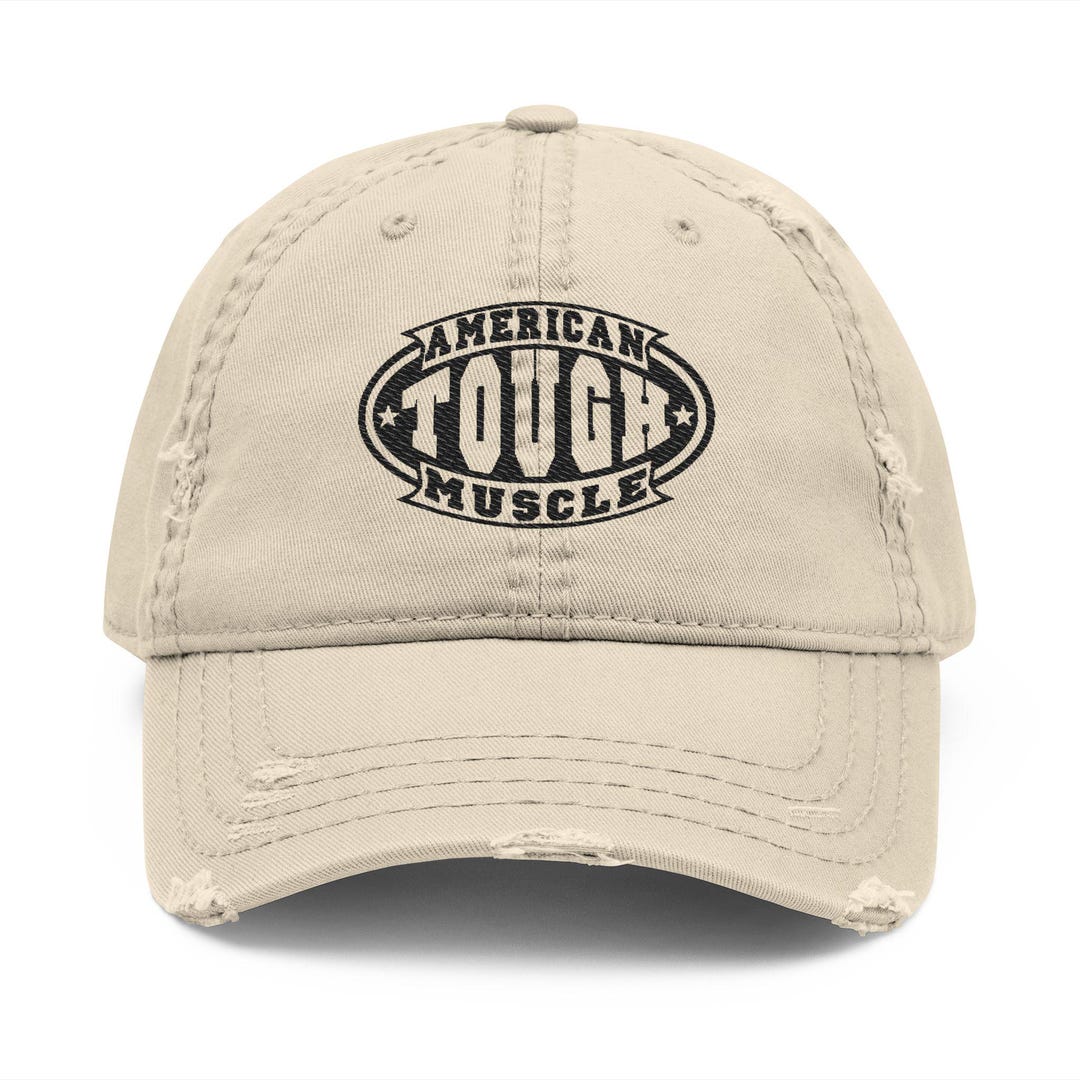 Embroidered Fitness Hat- Distressed Baseball Cap, Workout Dad Hat, Gym ...