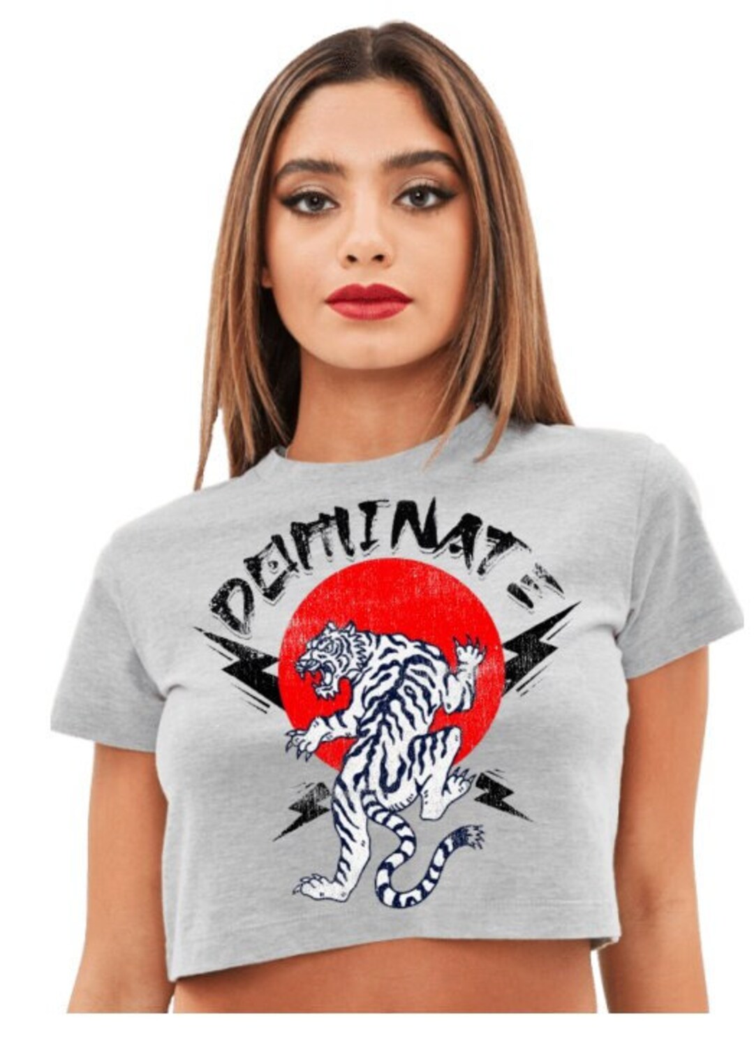 DOMINATE TIGER Crop Top Gym T-shirt Tiger Shirt Fitness Shirt - Etsy