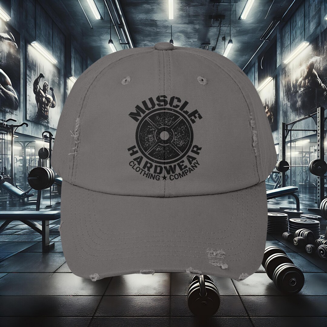 Fitness Gifts, Distressed Hat, Muscle Apparel, Gym Cap, Workout Wear - Etsy