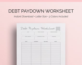 Debt Paydown Tracker - Etsy
