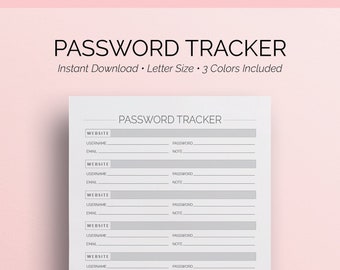 Cute Password Log - Etsy