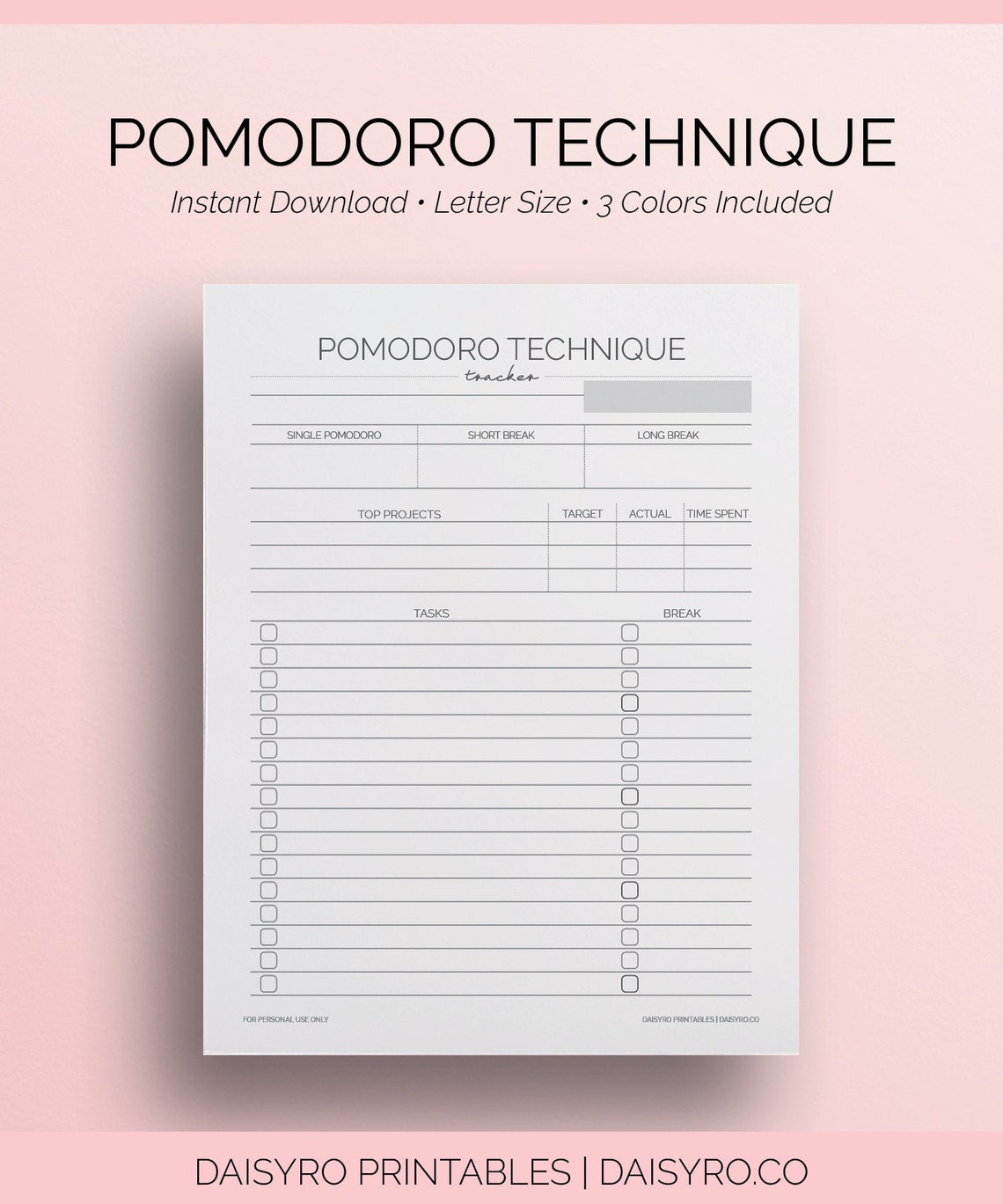 Pomodoro Technique | Productivity | Task List | To-do List | Cute ...