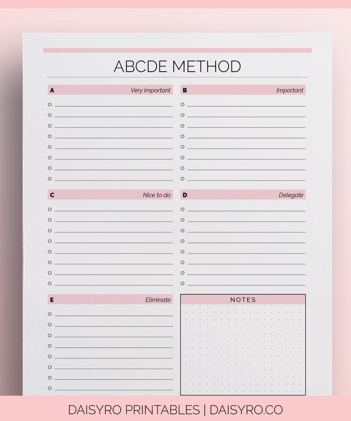 The ABCDE Method | Productivity | Task List | T0-do List | Cute ...