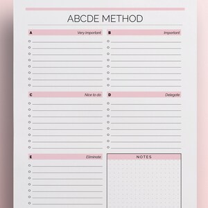 The ABCDE Method | Productivity | Task List | T0-do List | Cute ...