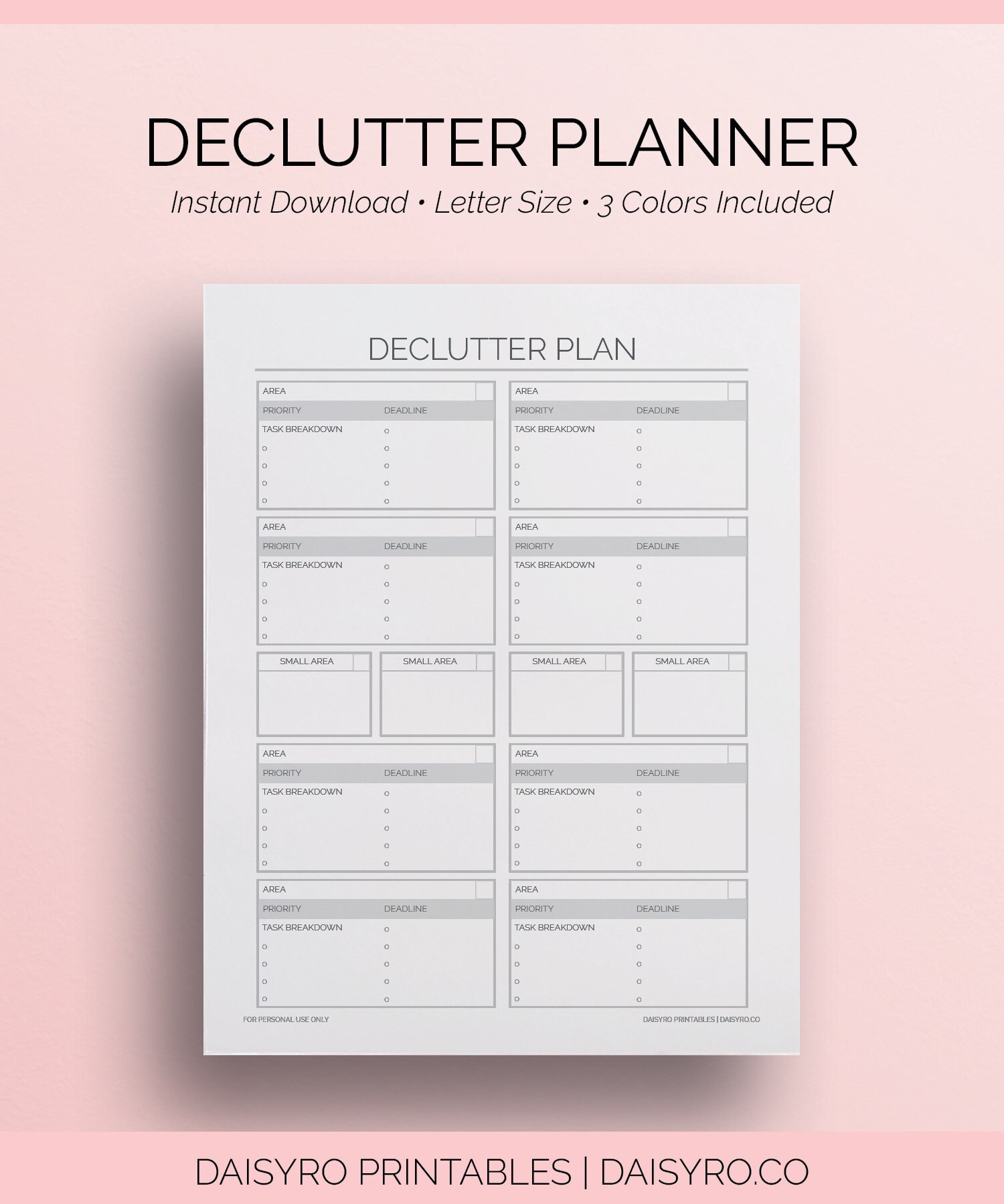 Declutter Planner Home Management Declutter Checklist Cute Planners PDF ...