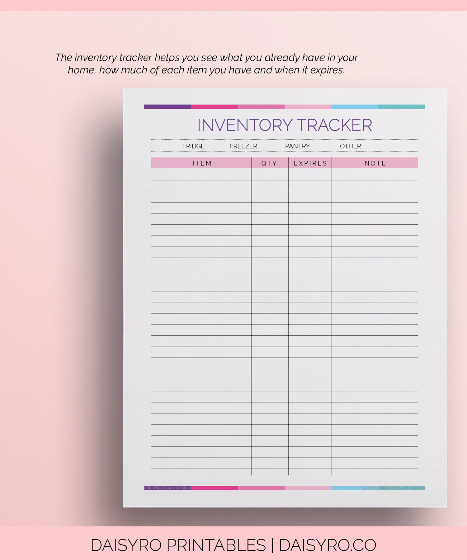 Inventory Tracker Grocery List Pantry List Item Tracker Cute Planners ...