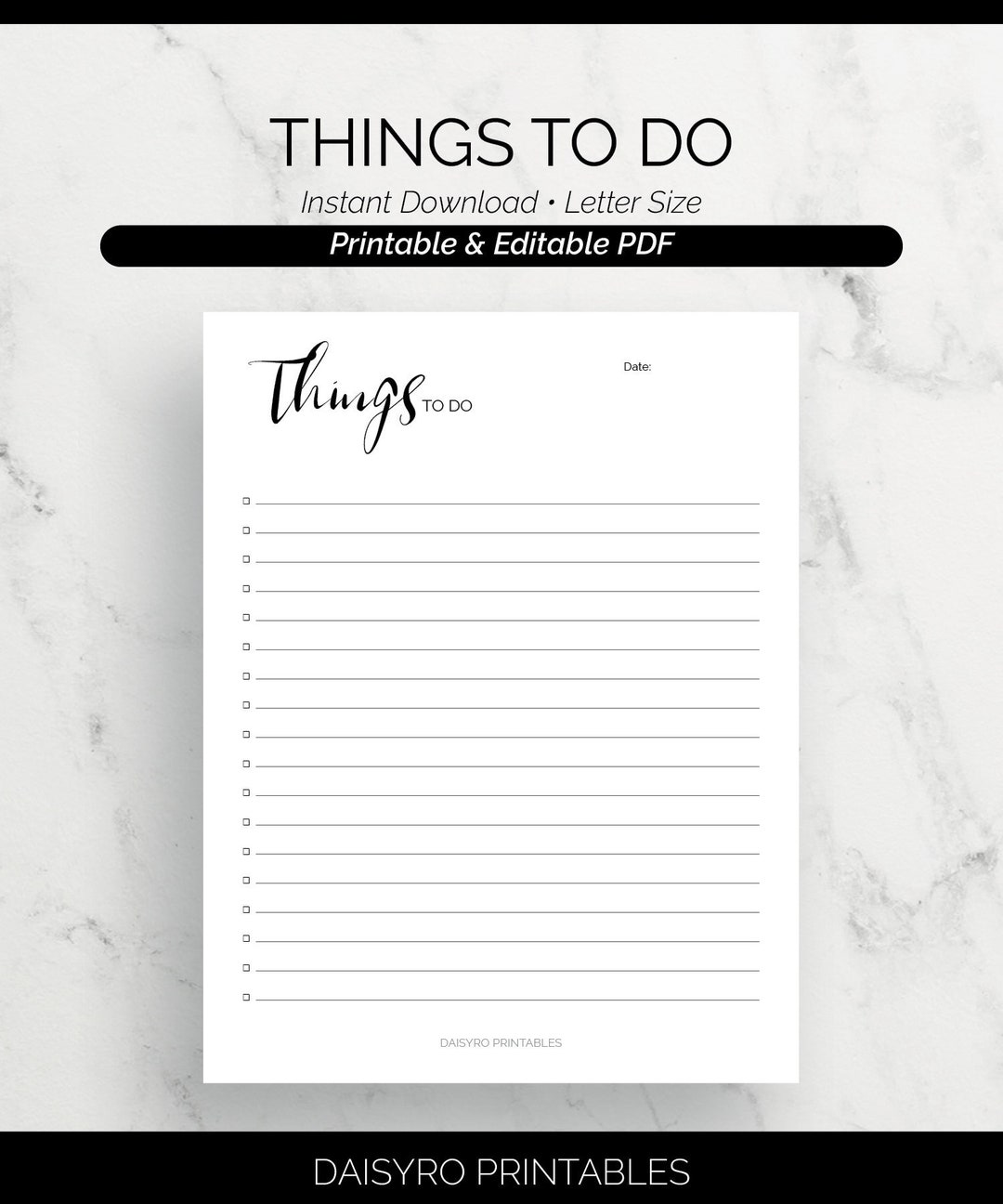 Things to Do | To-do List | Simple List | Task List | Cute | Planners ...