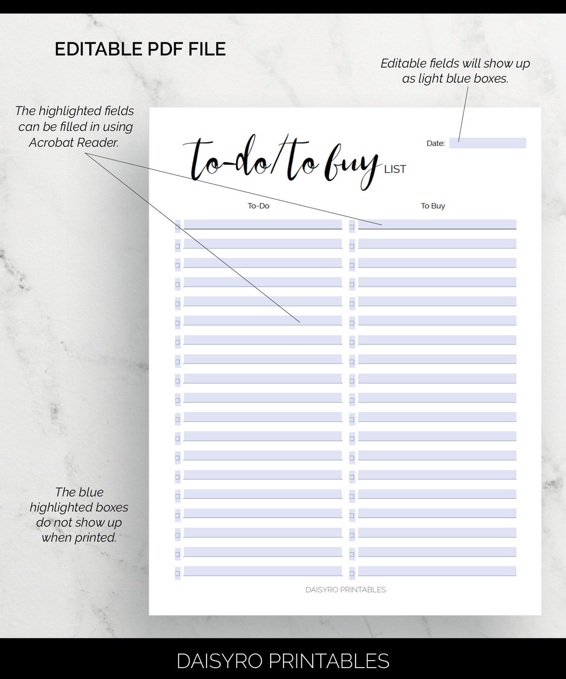 To-do to Buy List To-do List Shopping List Task List - Etsy