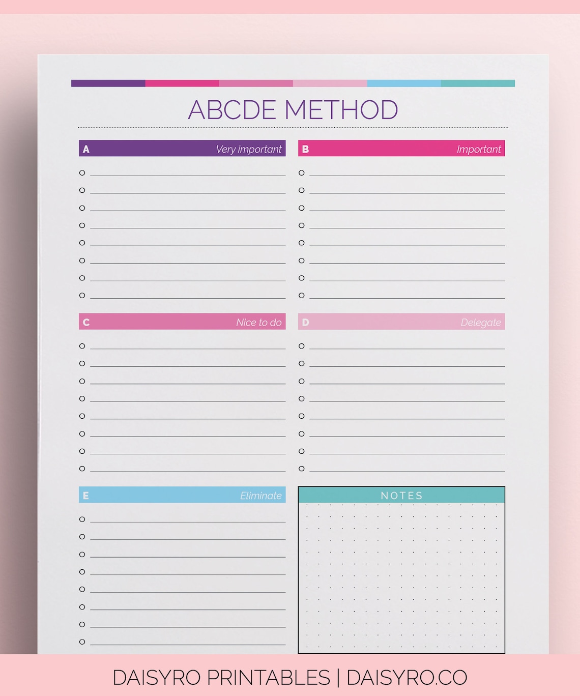 The ABCDE Method | Productivity | Task List | T0-do List | Cute ...