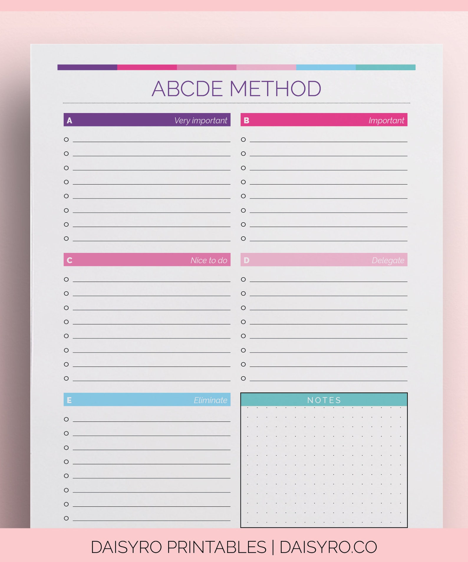The ABCDE Method | Productivity | Task List | T0-do List | Cute ...