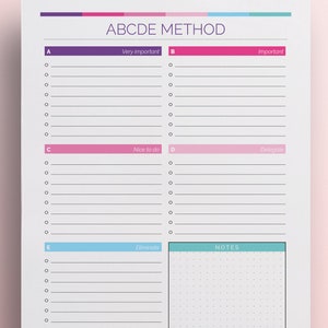 The ABCDE Method | Productivity | Task List | T0-do List | Cute ...