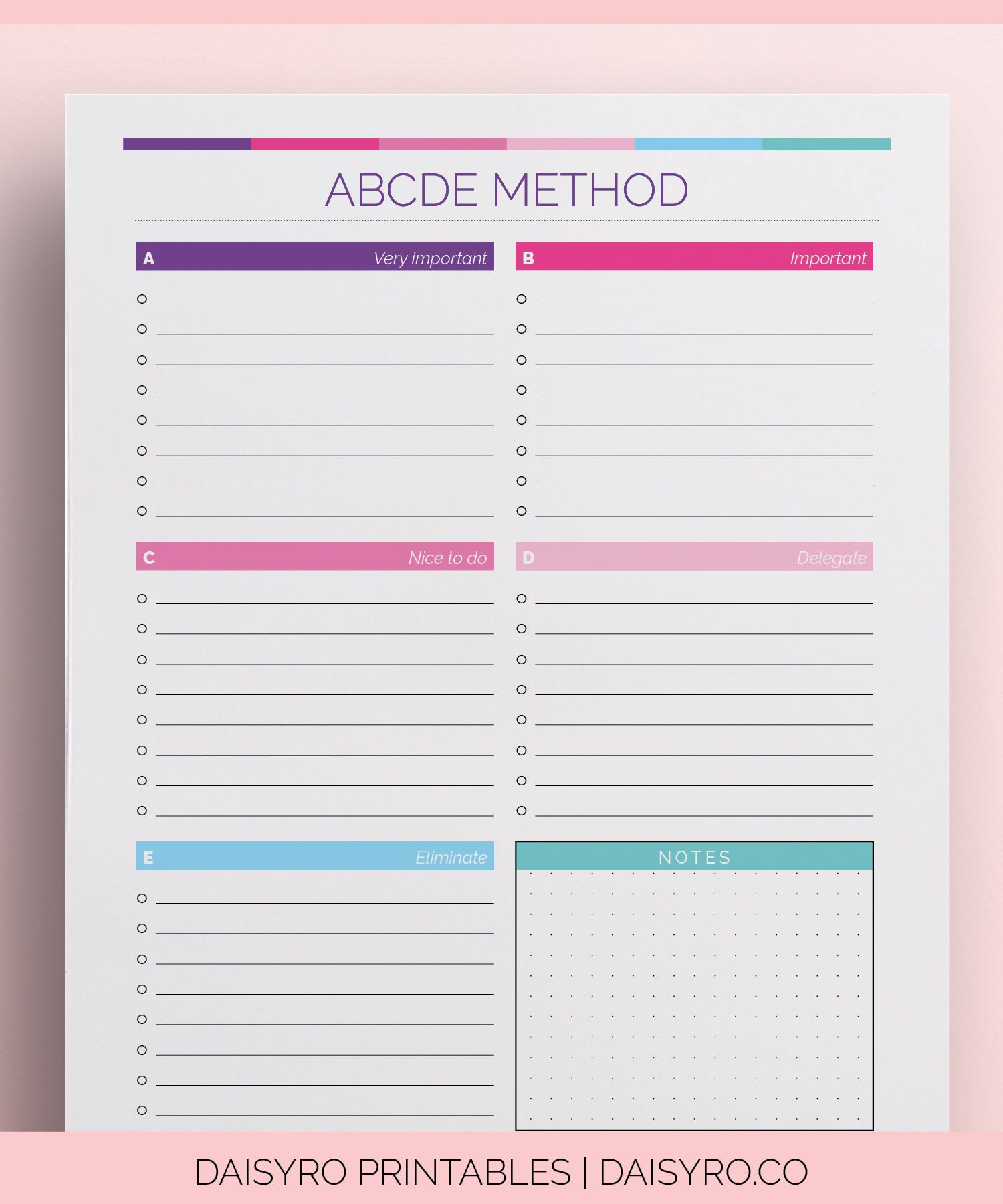 The ABCDE Method | Productivity | Task List | T0-do List | Cute ...