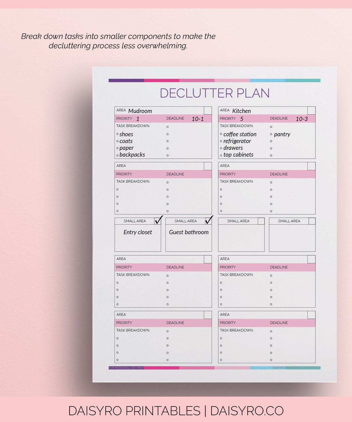 Declutter Planner Home Management Declutter Checklist Cute Planners PDF ...