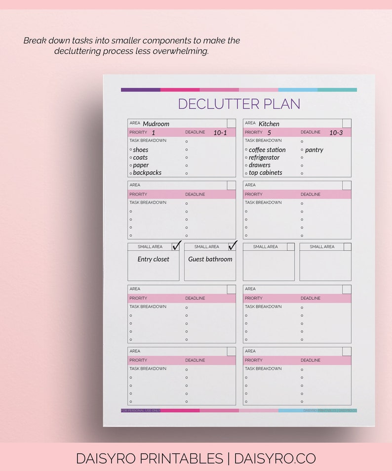 Declutter Planner Home Management Declutter Checklist Cute Planners PDF ...