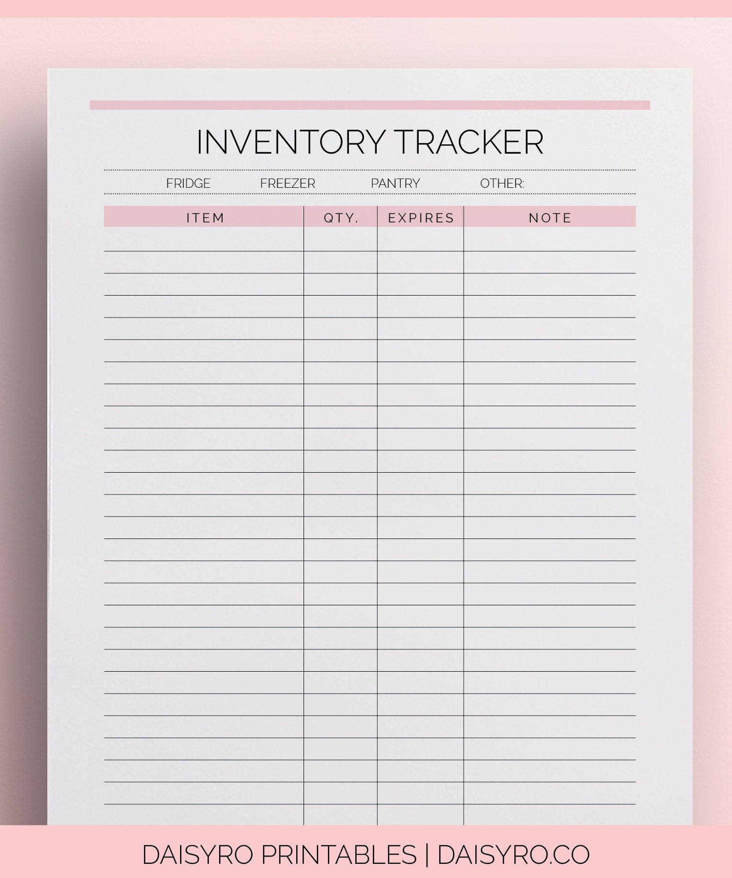 Inventory Tracker Grocery List Pantry List Item Tracker Cute Planners ...