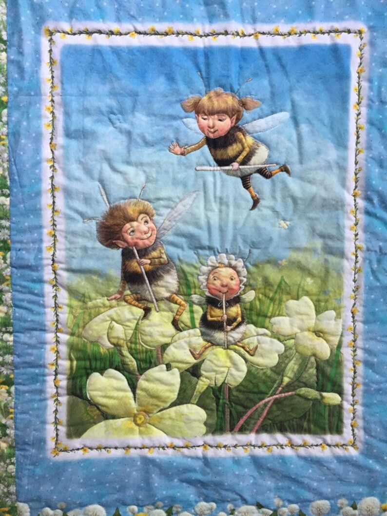 Pixie Bees Baby Quilt Boy or Girl Blanket | Etsy