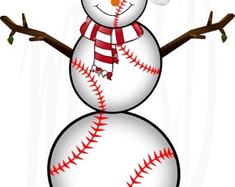 Baseball snowman | Etsy