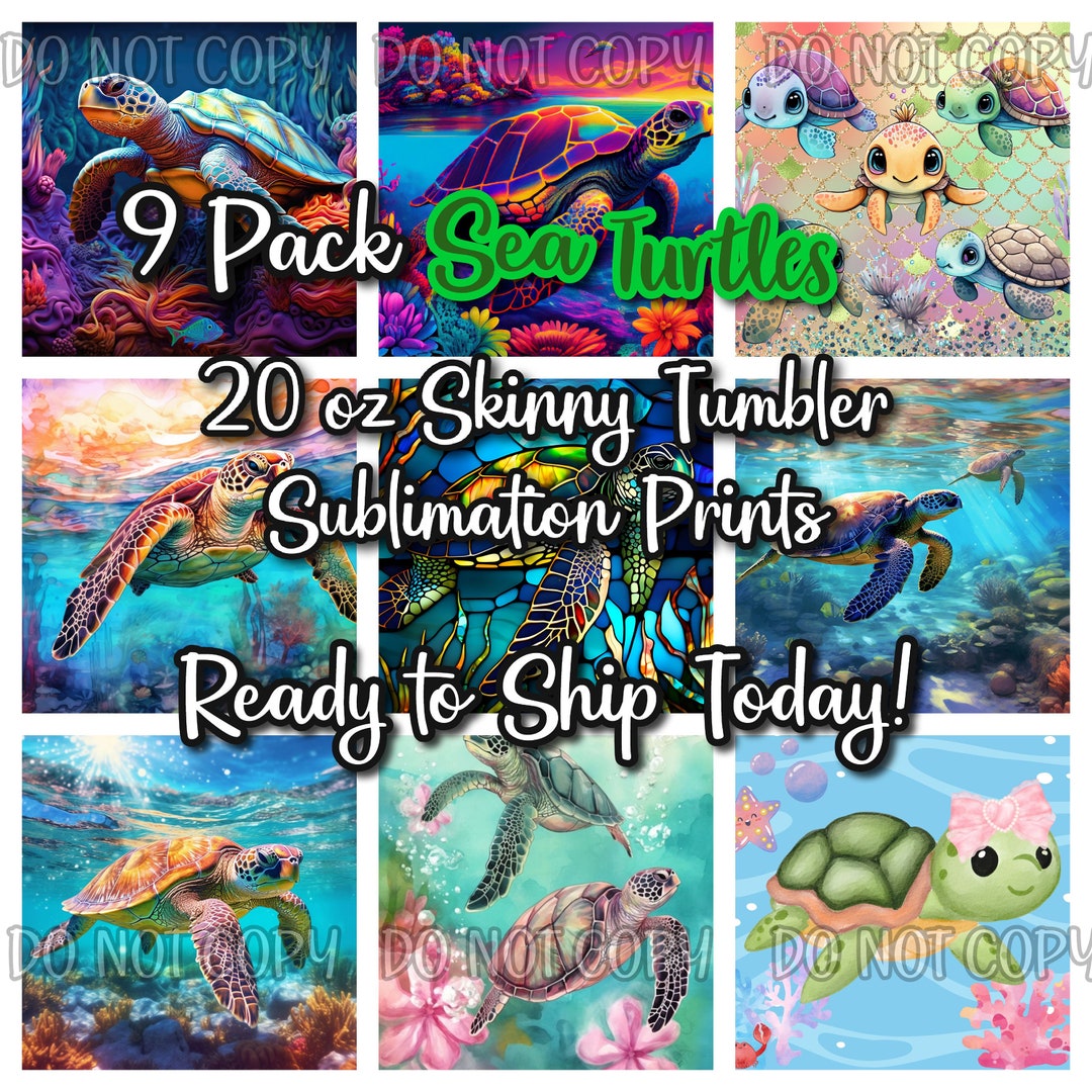 9 Pack Sea Turtles Sublimation Prints SHIPS 24 Hours or Less! 20 Oz ...
