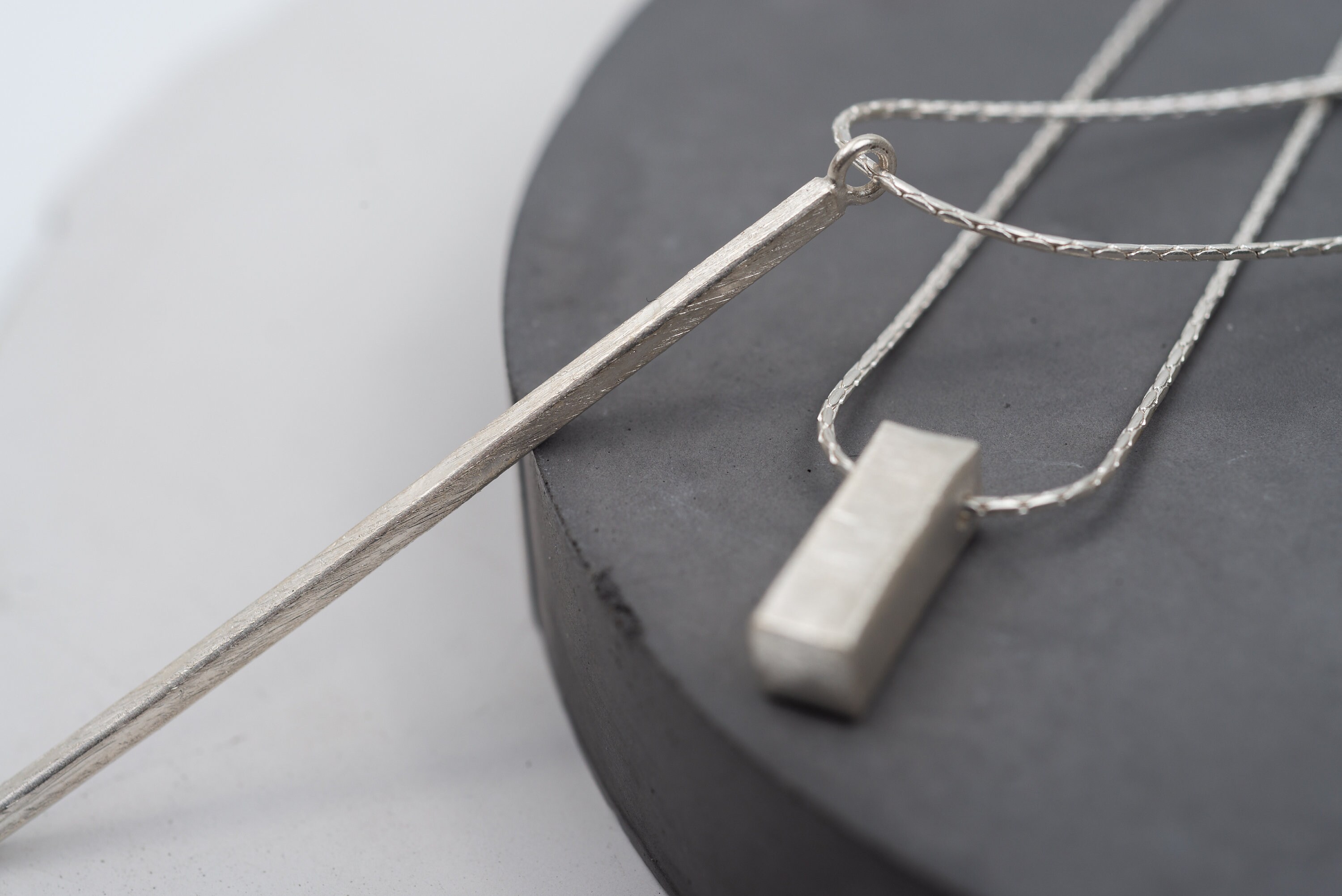 Vertical Long Bar Silver Pendant Necklace STN19 custom - Etsy
