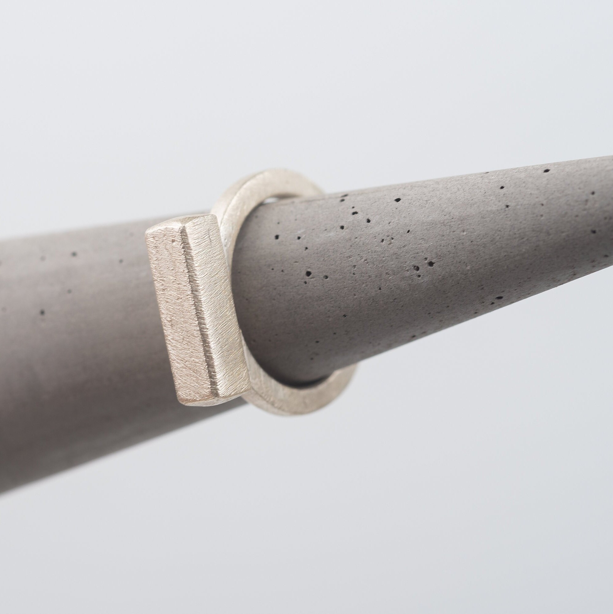 Chunky Silver Horizontal Bar Ring STR11 - Etsy