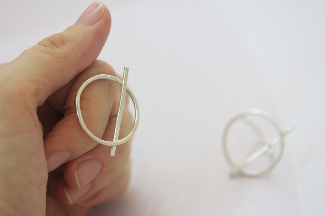 Handmade Oversize line Through Circle Ring STR15 - Etsy UK