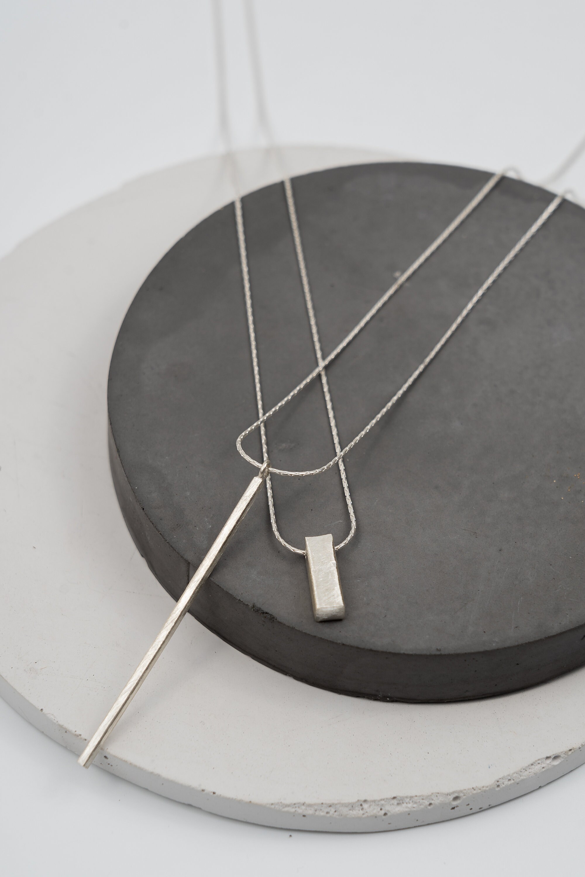 Vertical Long Bar Silver Pendant Necklace STN19 custom - Etsy