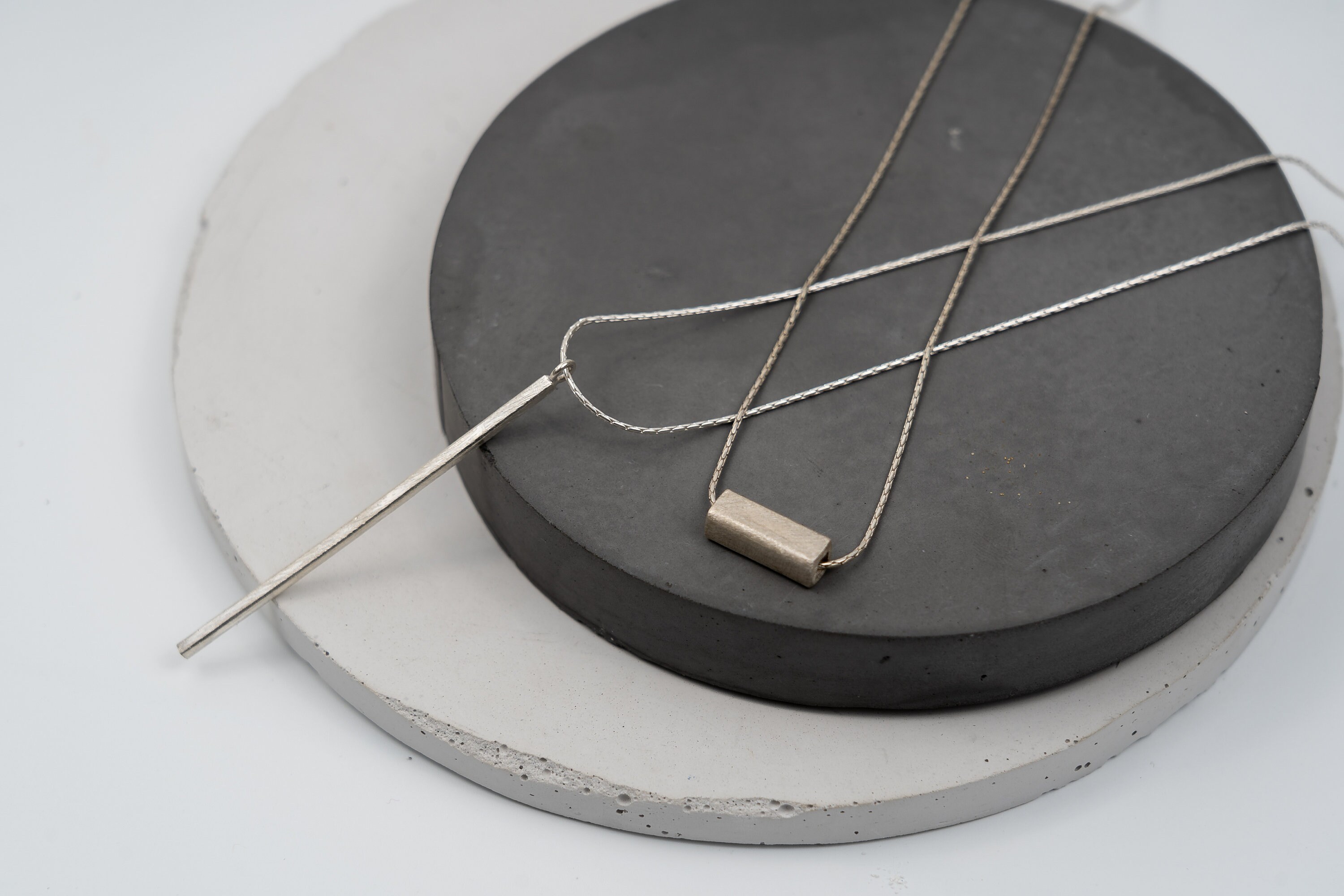 Vertical Long Bar Silver Pendant Necklace STN19 custom - Etsy