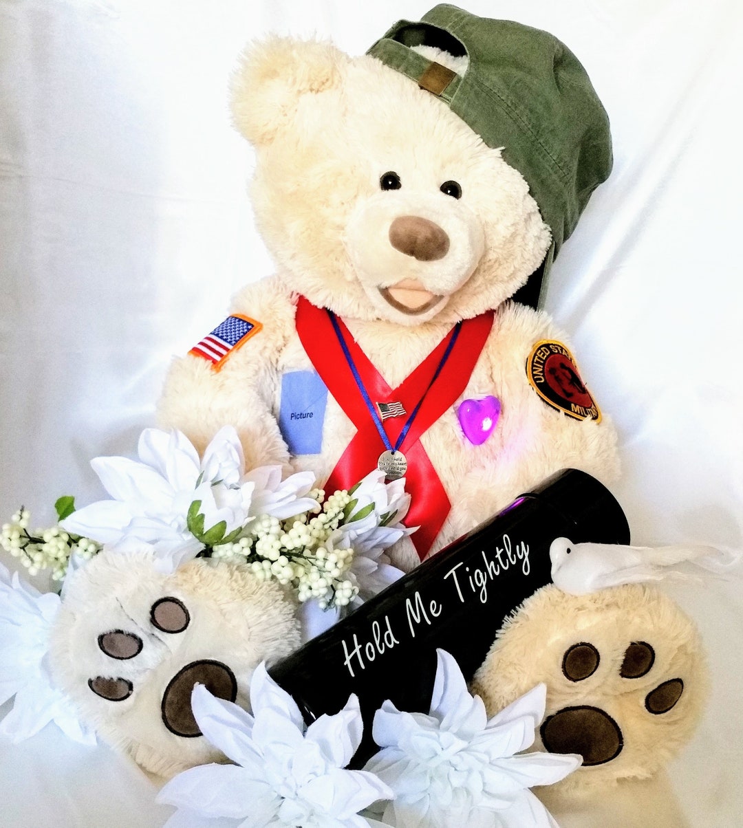 Military Urn Bear Urn Scattering Urn Super Soft Cuddly Plush Bear & Urn ...