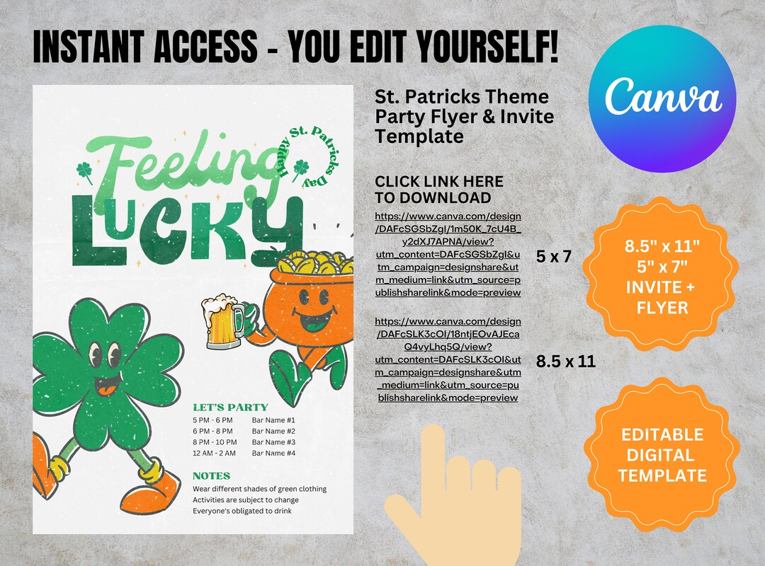 St. Patricks Day Flyer + Invite Template - Customizable - Etsy