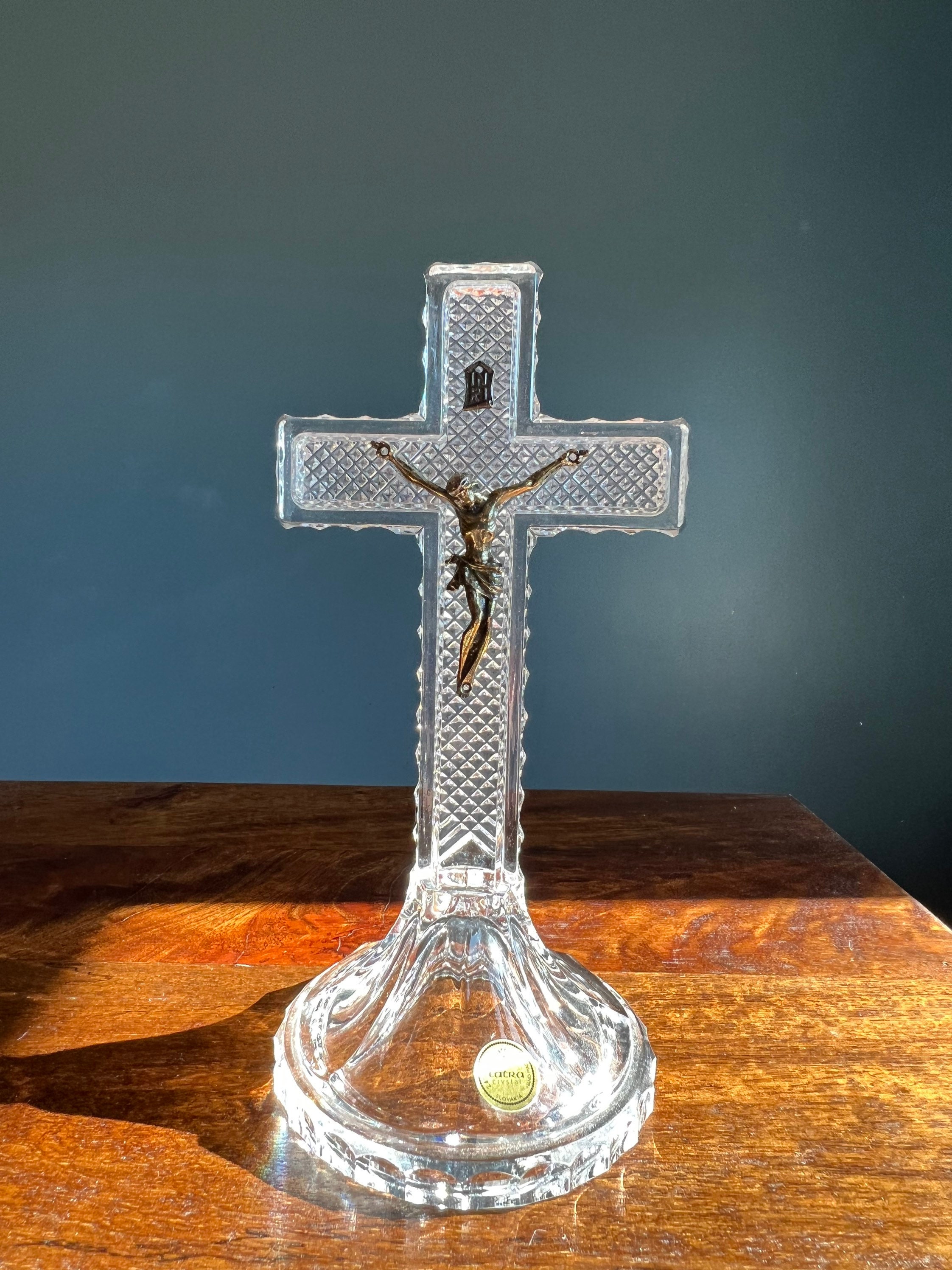 Crystal Table Cross With Jesus - Etsy