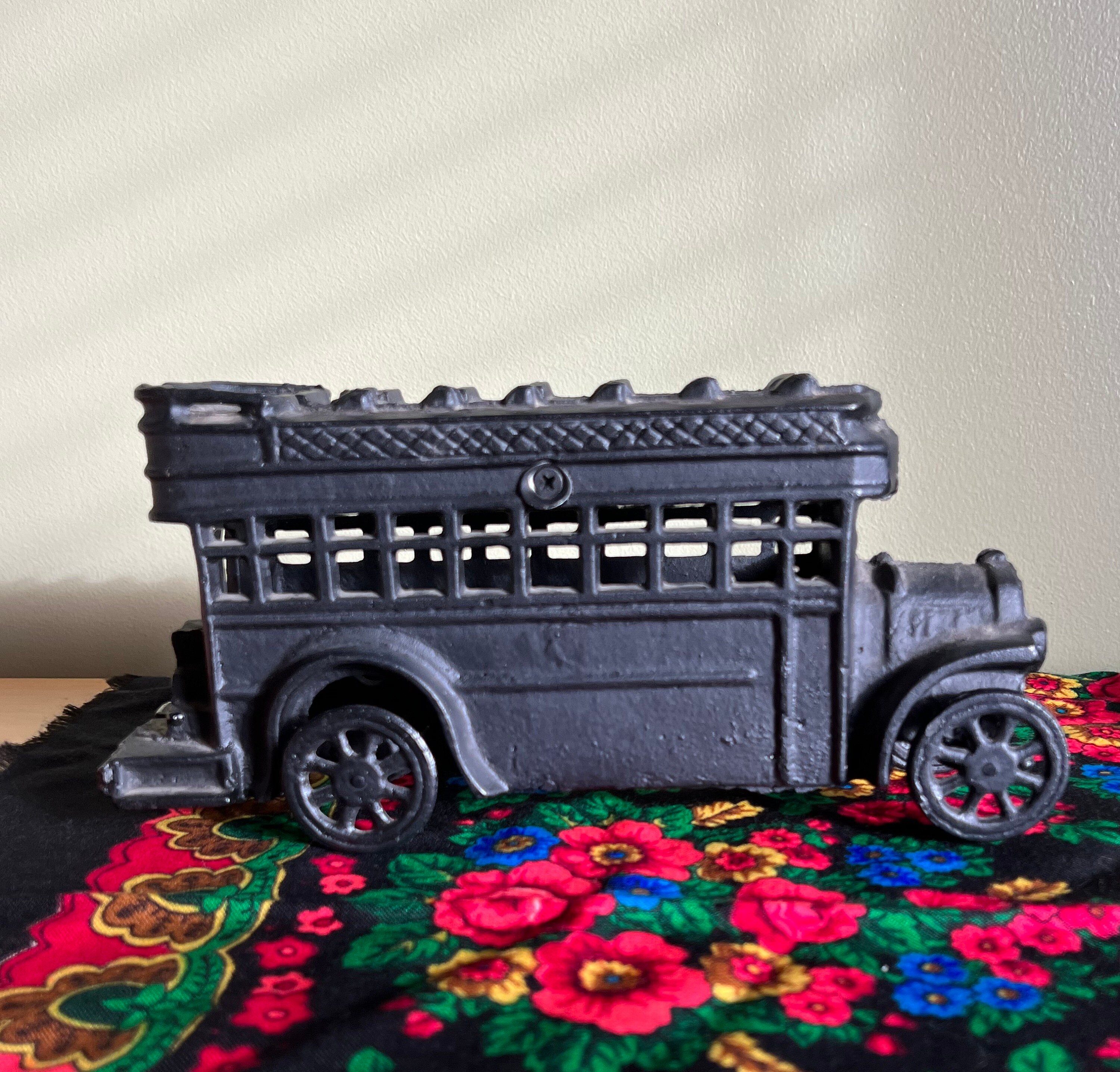Vintage Cast Iron School Bus - Etsy