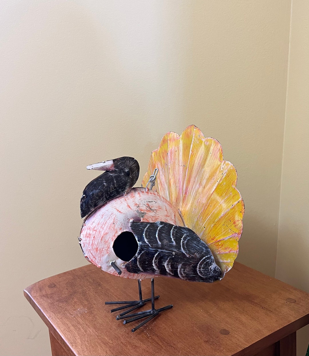 Reclaimed Metal Turkey Shaped Decorative Birdhouse - Etsy
