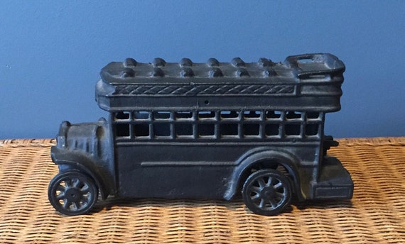 Vintage Cast Iron School Bus | Etsy