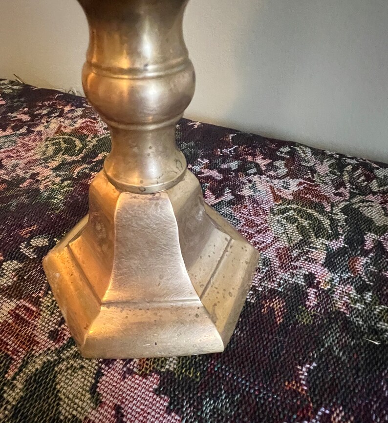 Vintage Large Brass Candle Holders - Etsy