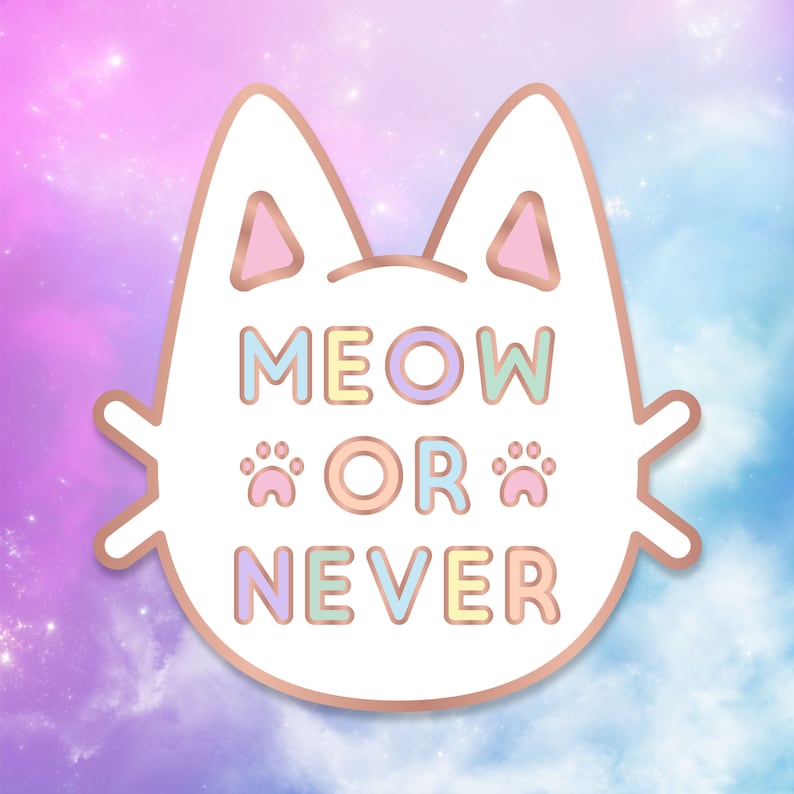 Meow or Never Super Kawaii Pastel Hard Enamel Pins - Etsy